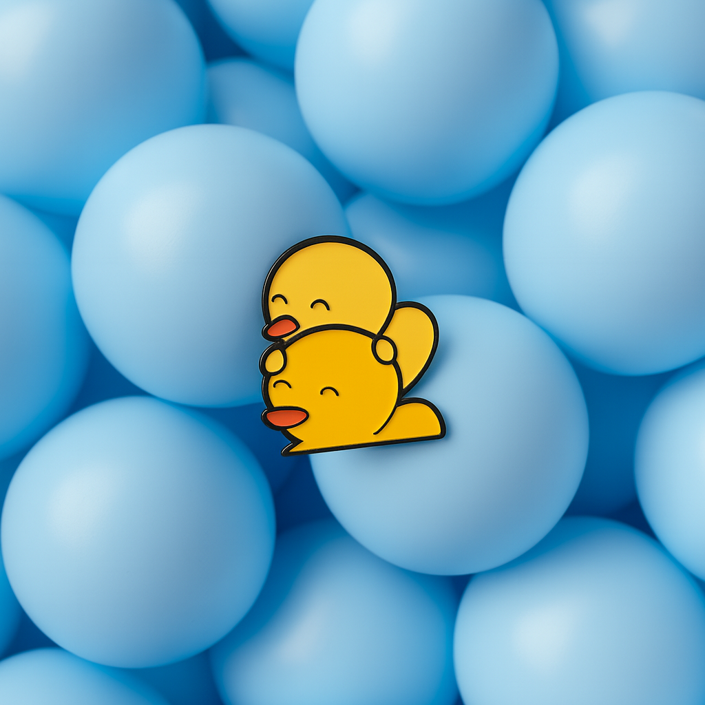 Duckie and Duck Enamel Pin – Hug Edition – Duck World